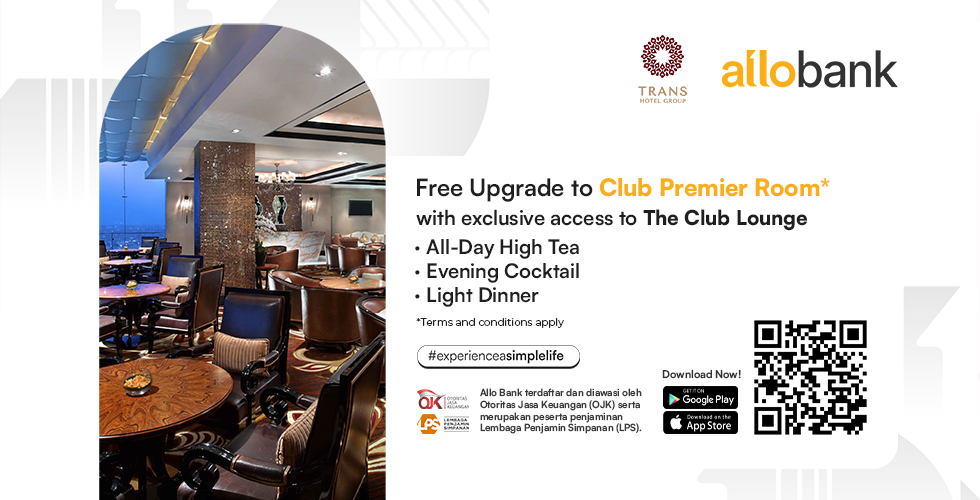 FREE UPGRADE TO CLUB PREMIER ROOM!